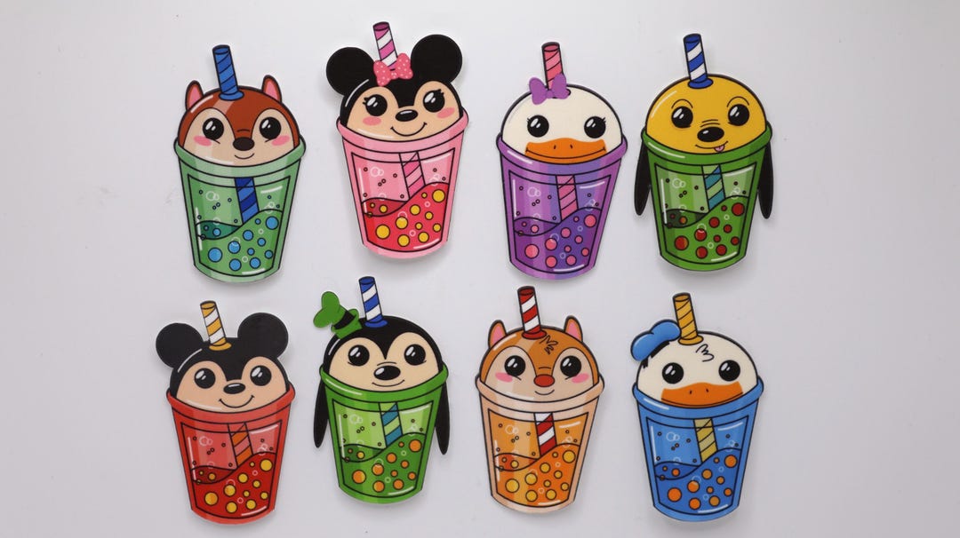 Boba Tea Characters - Disney Type Waterproof Stickers - Many Options - Etsy