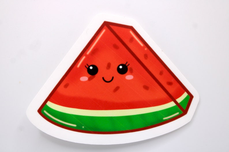 Kawaii Watermelon Sticker: Weatherproof Vinyl Decal - Etsy