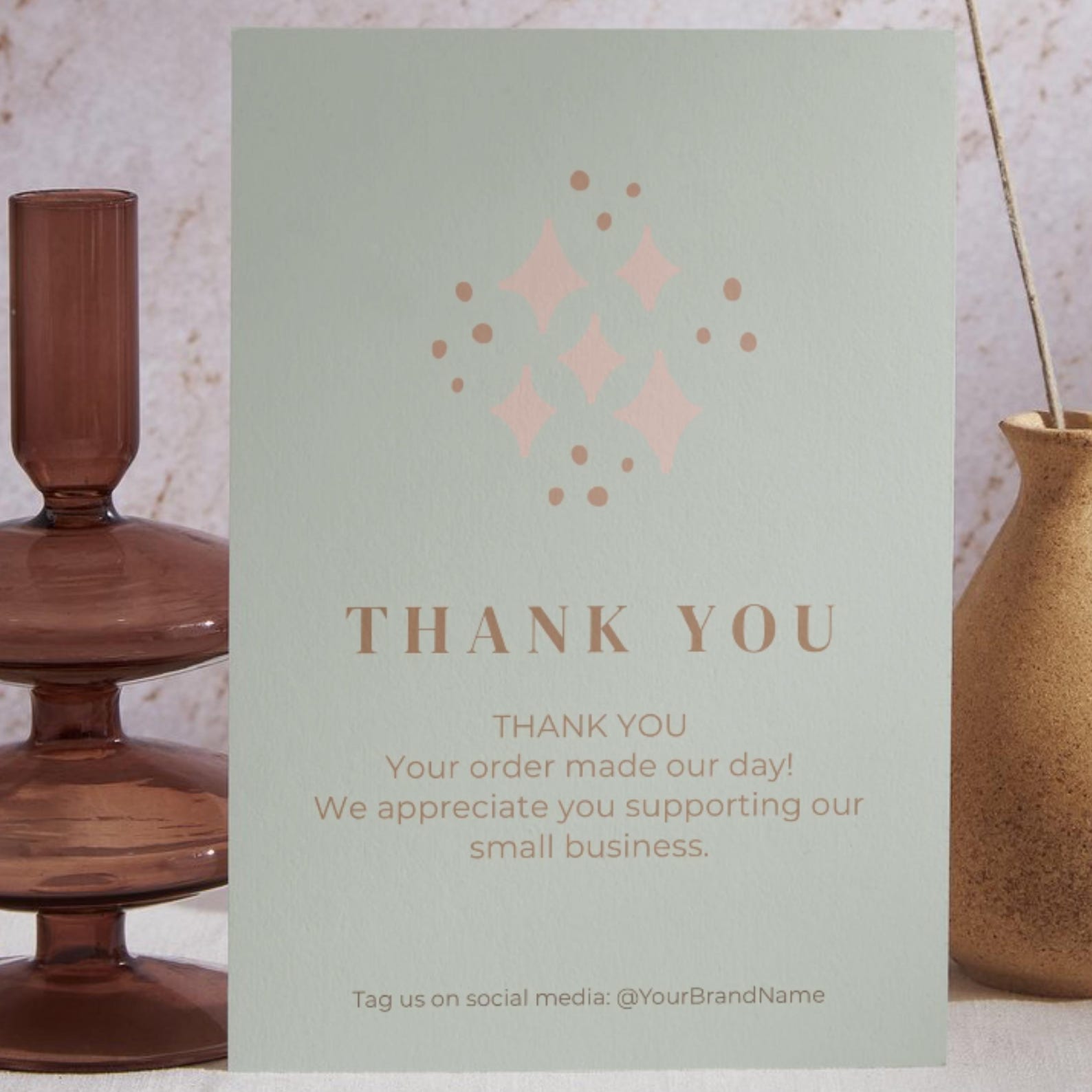 Editable Thank You Card Template Small Business Insert Card Printable ...