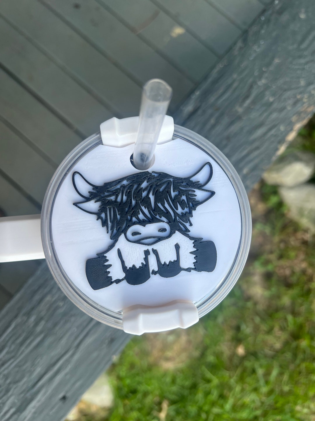 Highland Cow Name Plate, Tumbler Name Plate, Tumbler Tag, Quencher Name ...