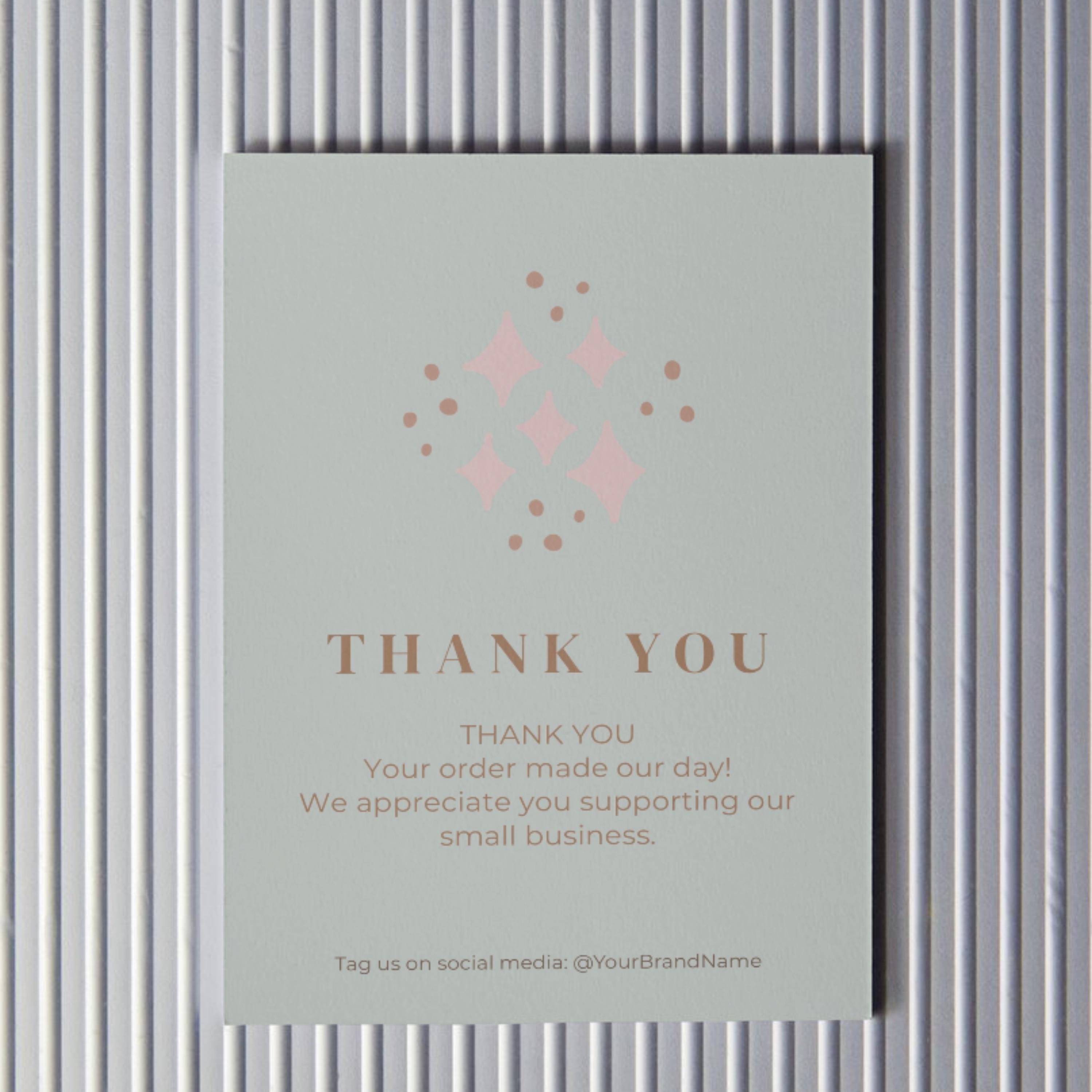 Editable Thank You Card Template Small Business Insert Card Printable ...