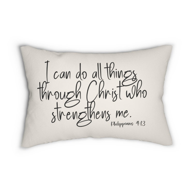 Philippians 4:13 Scripture Pillow, Christian Throw Pillow, Bible Verse ...