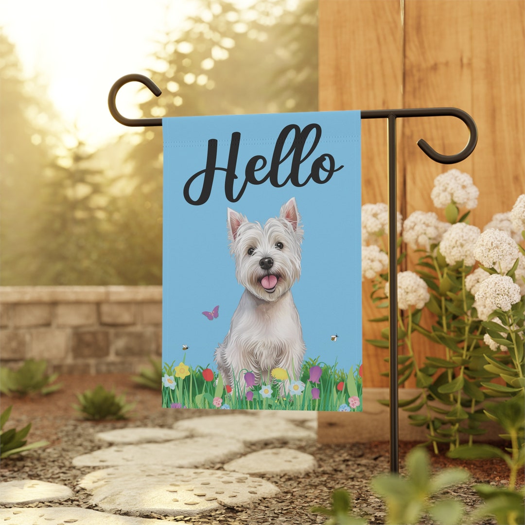 Westie Gifts, Westie Garden Flag, Yard Art Westie Decor, West Highland ...