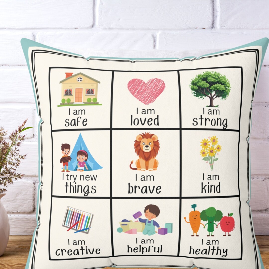 Affirmation Pillow for Kids, Motivational Throw Pillow, Positive ...