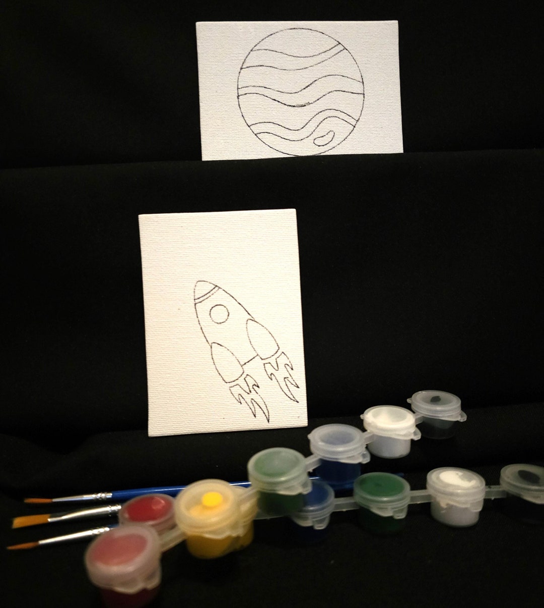 Paint-your-own Custom Magnets - Rocket and Planet - Etsy