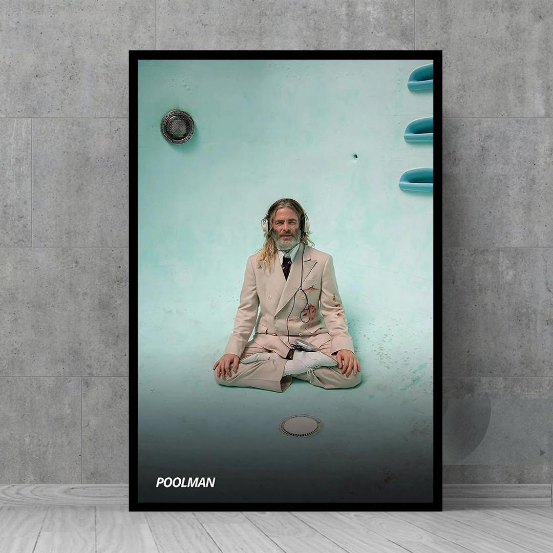 Poolman Chris Pine Movie 2024 Film Poster - Wall Art - Vintage Posters ...