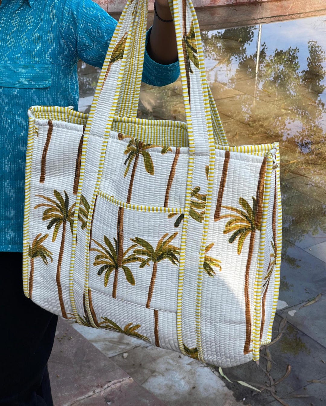 Desert Palm Tree Bag, Quilted Palm Paradise Tote Bag, Summer Vibes Tote ...