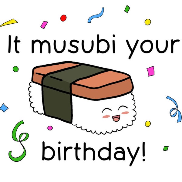 Spam Musubi Birthday Card - Etsy