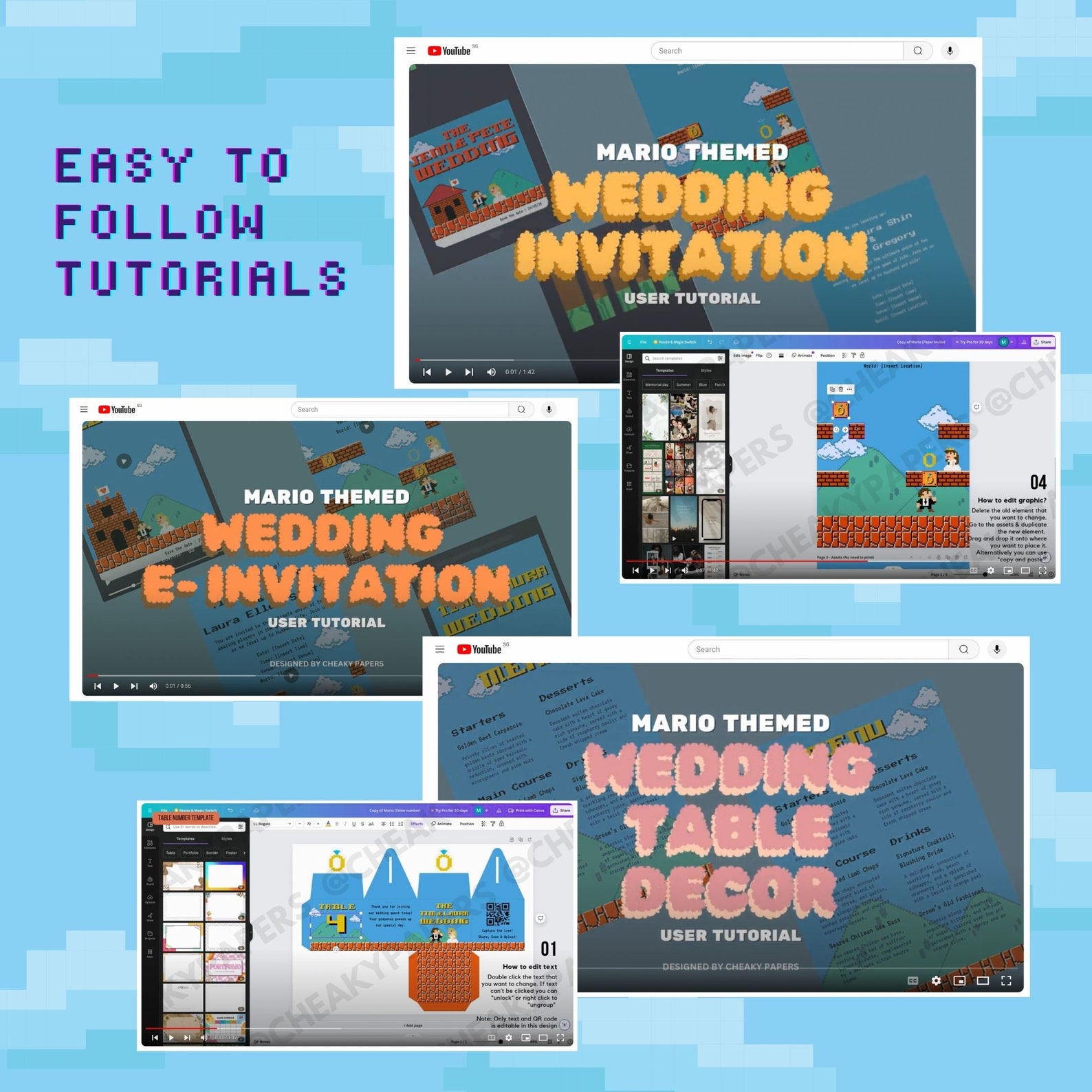 Arcade Bar Menu Wedding Template. Gamer Theme Downloadable Card ...