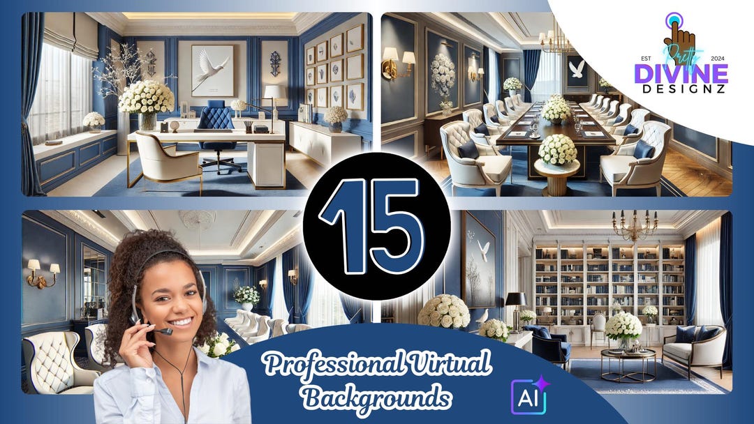 Royal Blue Virtual Backgrounds: 15 HD Images + Blurred Versions ...