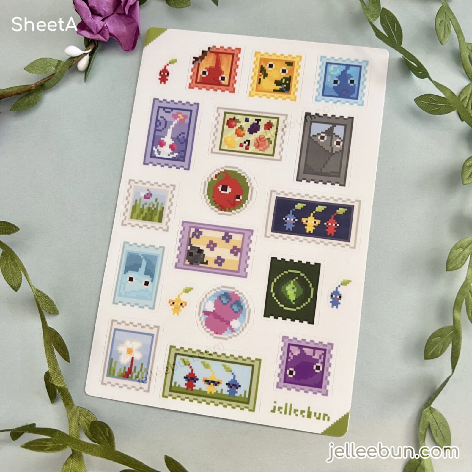 Mini Pikmin Pixel Art Waterproof Sticker Sheets 4x6" - Etsy