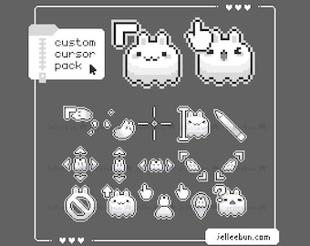 Animated Ghost Bunny Pixel Art Mouse Cursors: Halloween Special ...