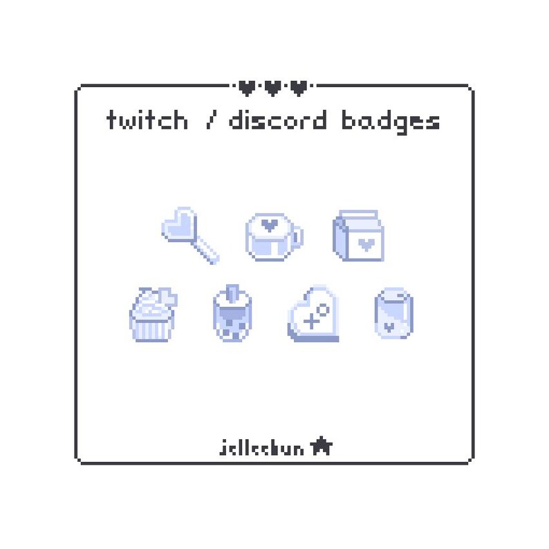 White Pixel Art Snack Badges – Twitch Subscriber, Discord (digital ...