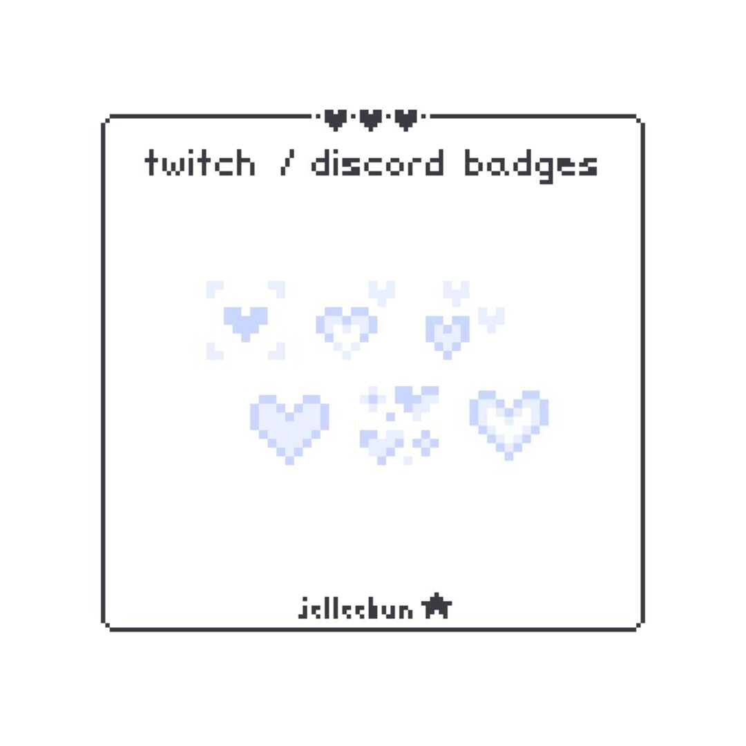 Cute WHITE Chunky Pixel Art Heart Badges - Twitch Subscriber and Bit Badges, Discord Badge - Etsy