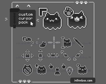 Ghost Cat Pixel Art Mouse Cursors – Animated Bouncy Pack (windows .ani ...