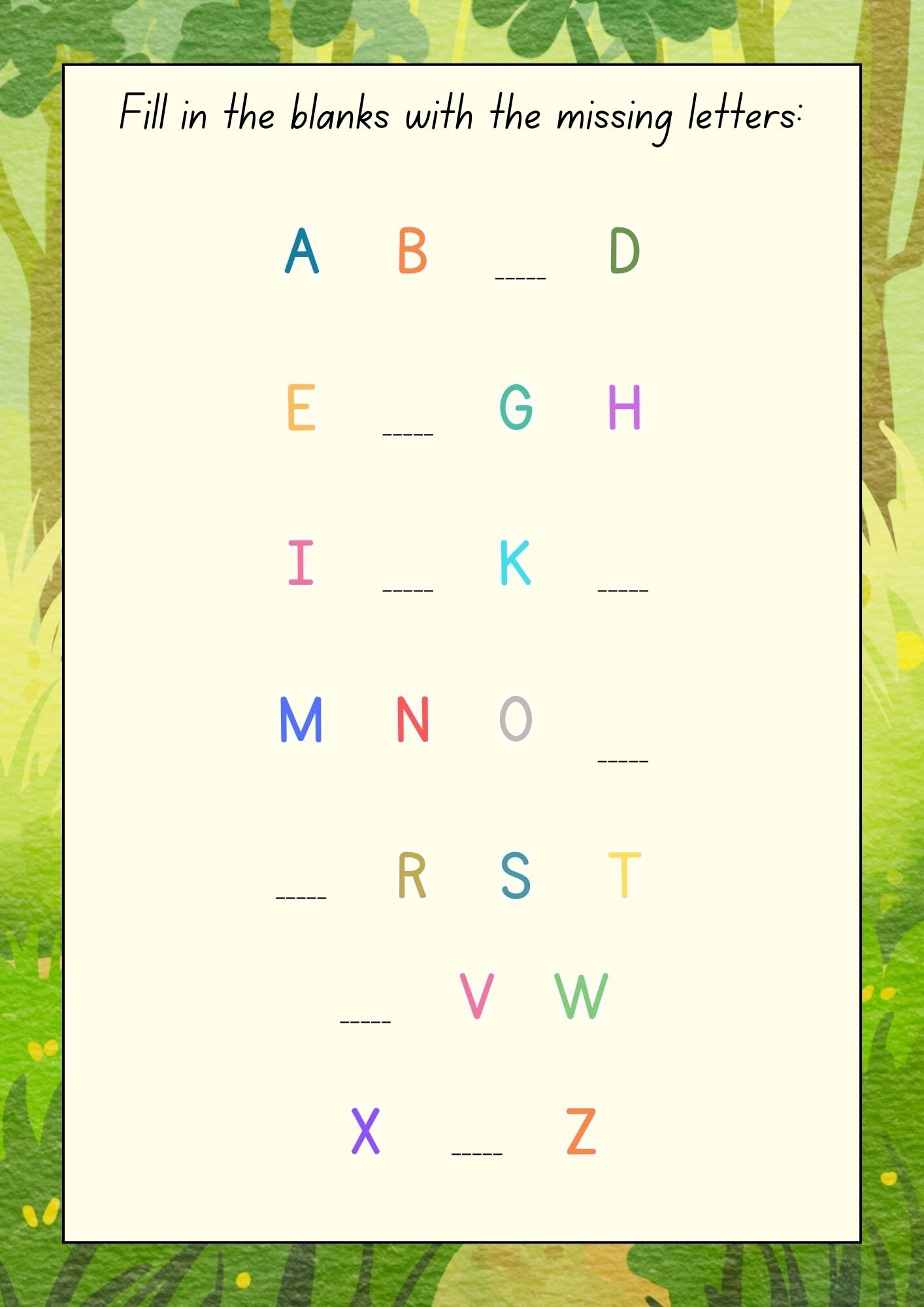 My First Alphabet Worksheet Letter Tracing Activities Wildlife Edition ...
