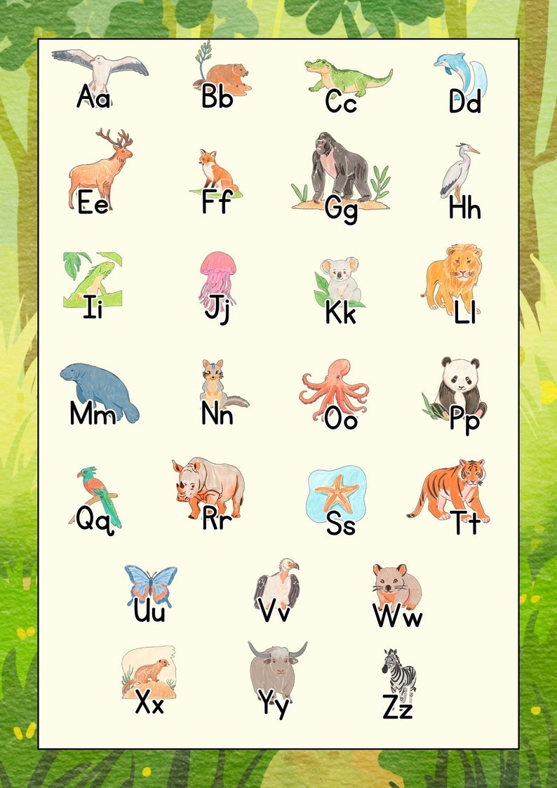 My First Alphabet Worksheet Letter Tracing Activities Wildlife Edition ...