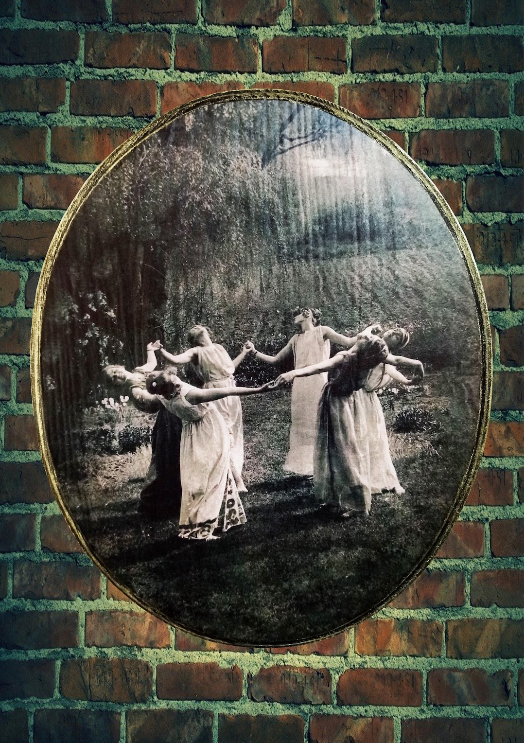 Witches Dancing in a Circle Wooden Plaque is a Manual Translation of ...