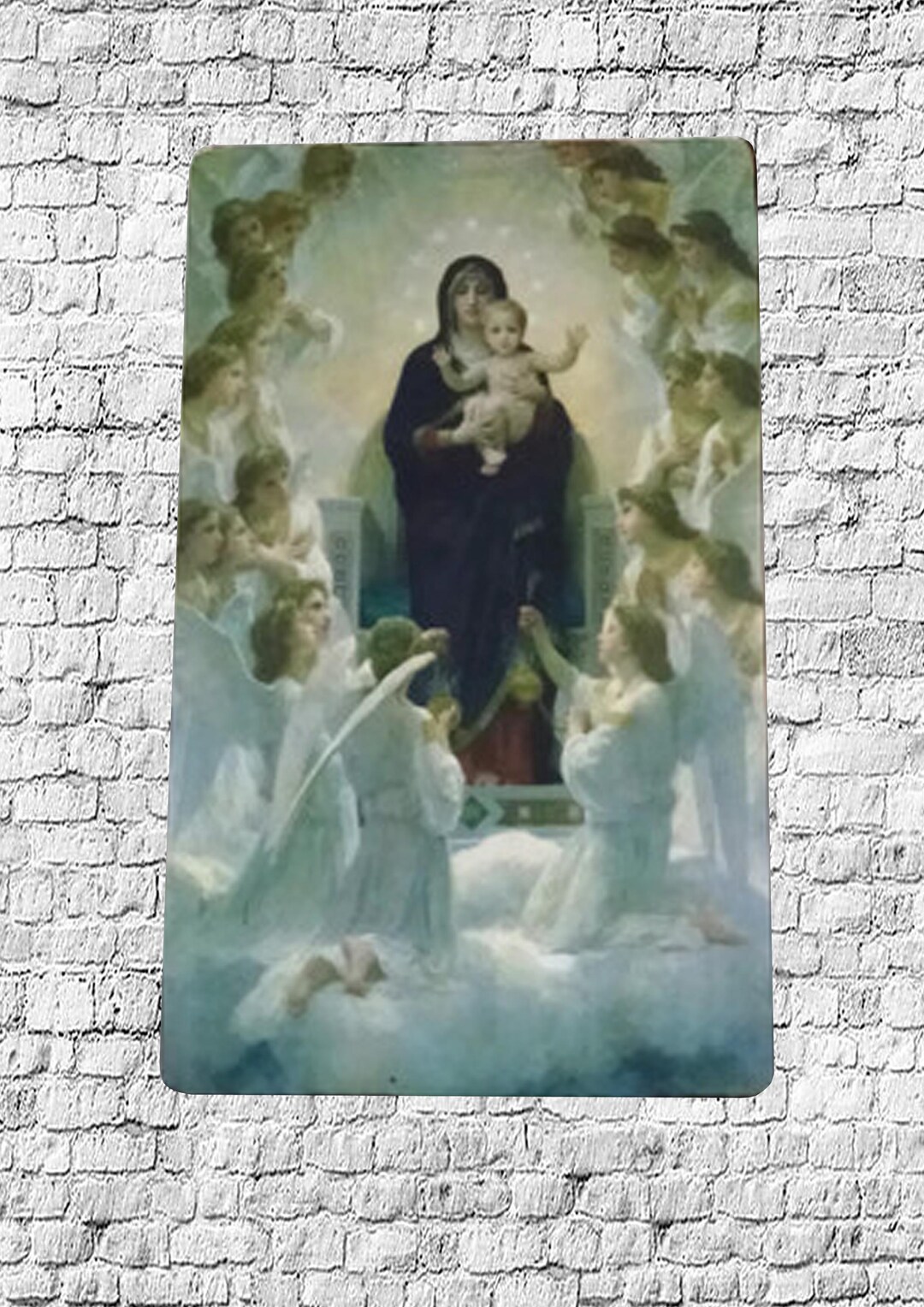 William-adolphe Bouguereau-our Lady With Angels-portrait Prints-wood ...