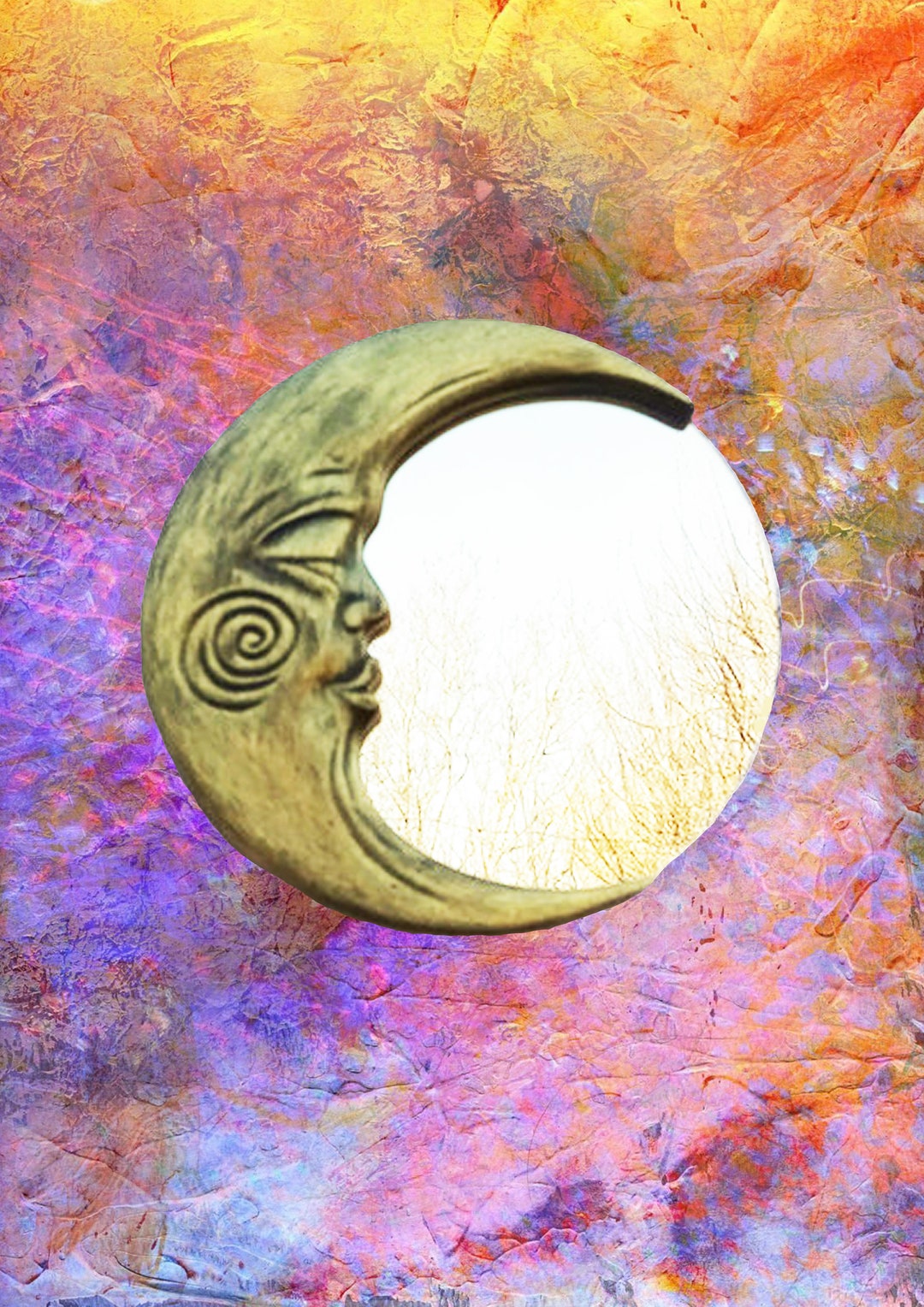 Moon Mirror Celestial Mirror Crescent Moon Mirror, Moon Mirror Mirror ...