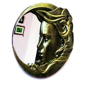 Brass Moon Mirror, Celestial Mirror, Crescent Moon Mirror, Moon Mirror ...