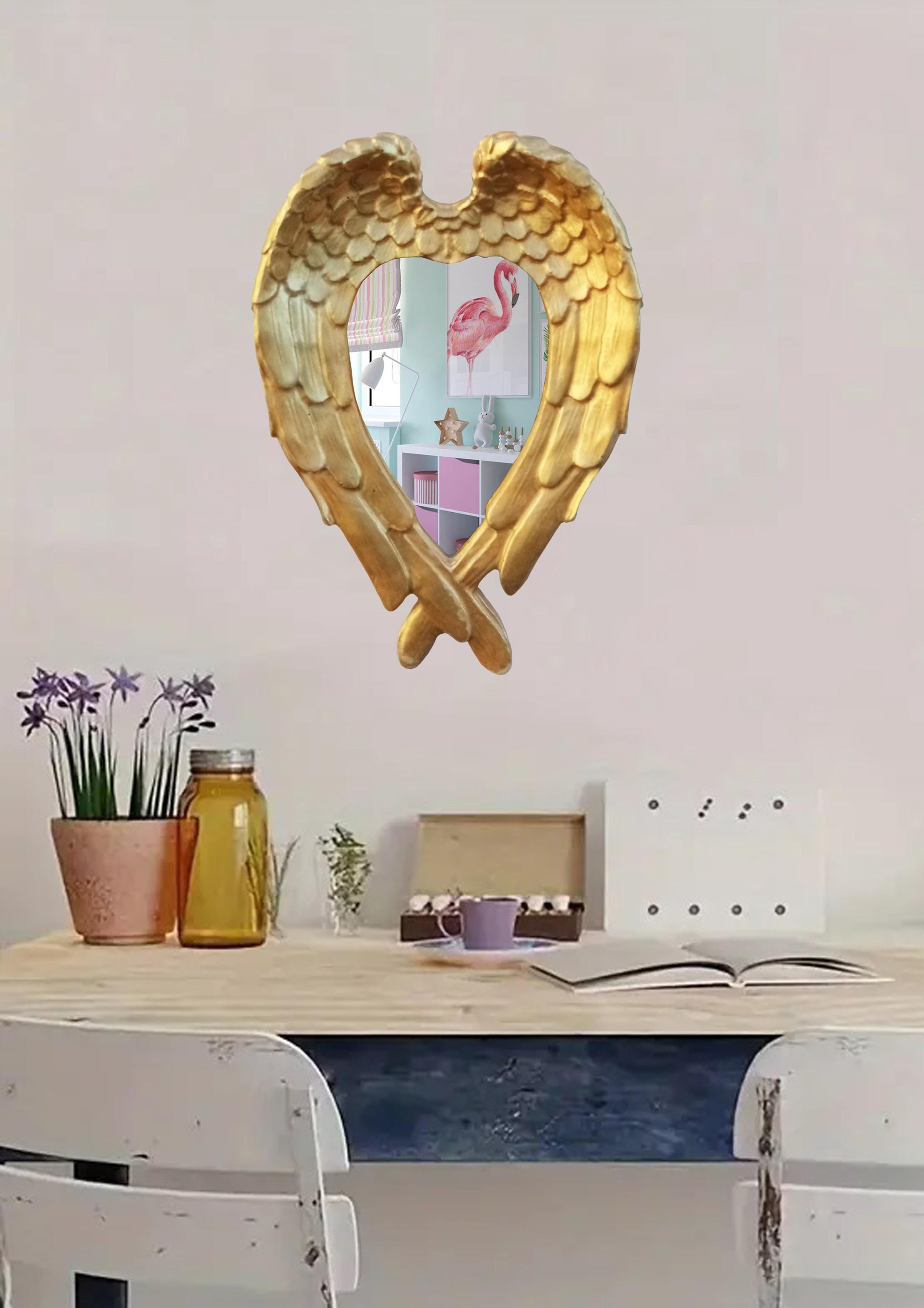 Golden Rain Angel Wings Mirror Art Deco, Elegant Mirror, Home Decor ...