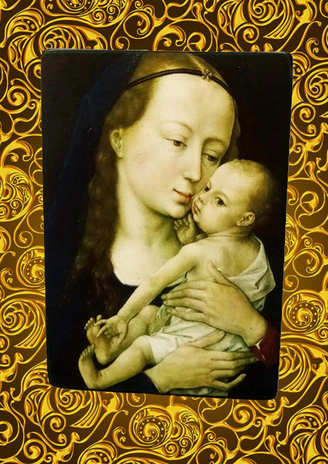 Rogier Van Der Weyden – Madonna and Child (1454)- Portrait Prints-wood Panels-victorian Portrait ...