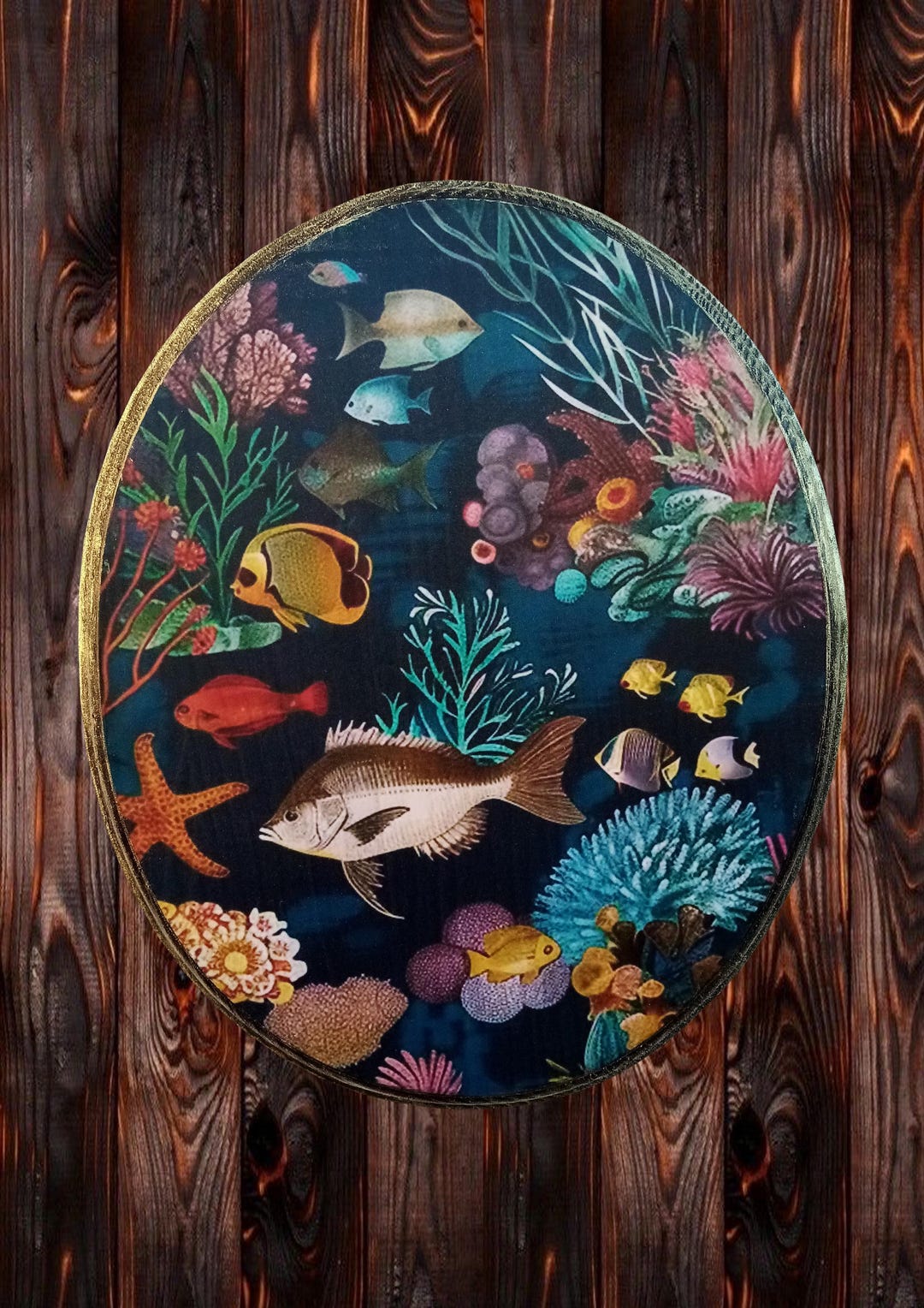 Handmade Wooden Fish Plaque: Coastal Wall Art, 7.3x9.1 In - Etsy