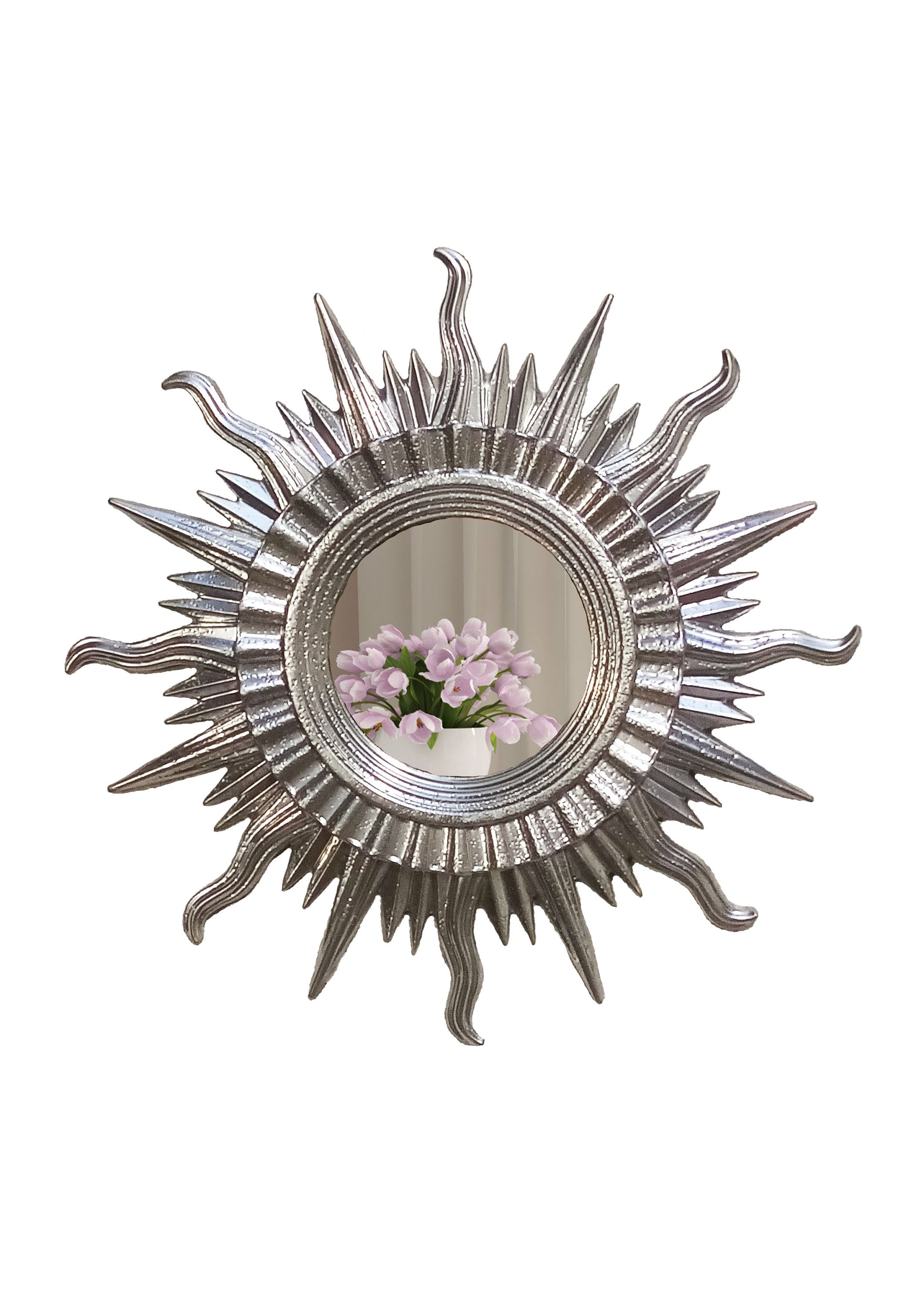 The Mirror is A Round Sun Silver. Pitch. Art Deco. Style. Gift Idea - Etsy