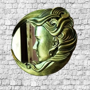 Brass Moon Mirror, Celestial Mirror, Crescent Moon Mirror, Moon Mirror ...