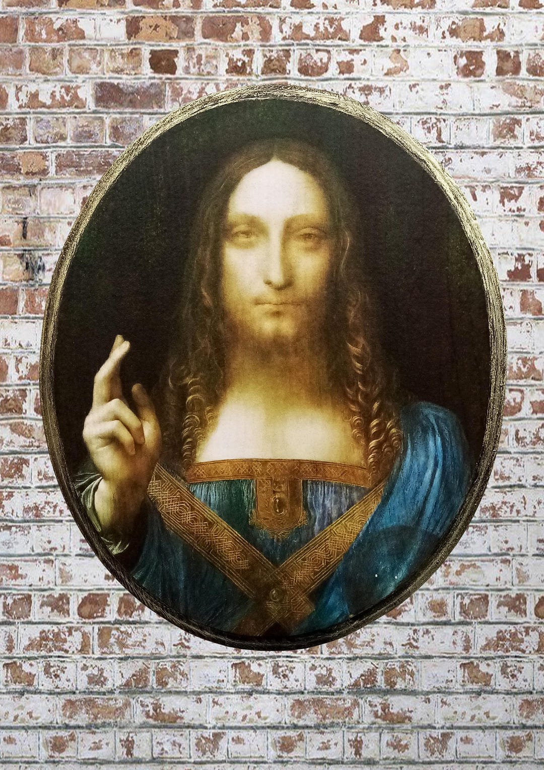 Leonardo Da Vinci Savior of the World Wood Plaque: Handmade Vintage Art ...