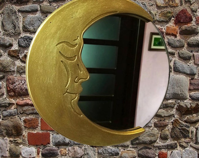 Moon Mirror, Celestial Mirror, Crescent Moon Mirror, Moon Mirror ...