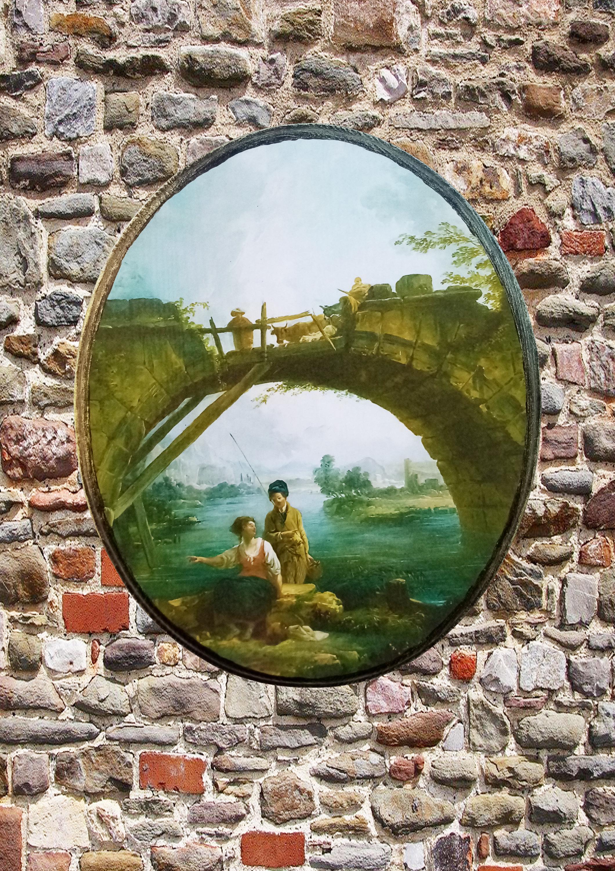 Oval Wooden Frame Painting Wall Poster Artwork Made of Wood Wooden ...