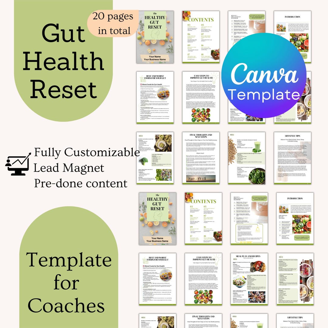 Gut Health Guide & Wellness Planner | 7 Day Meal Plan Gut Reset Tracker ...