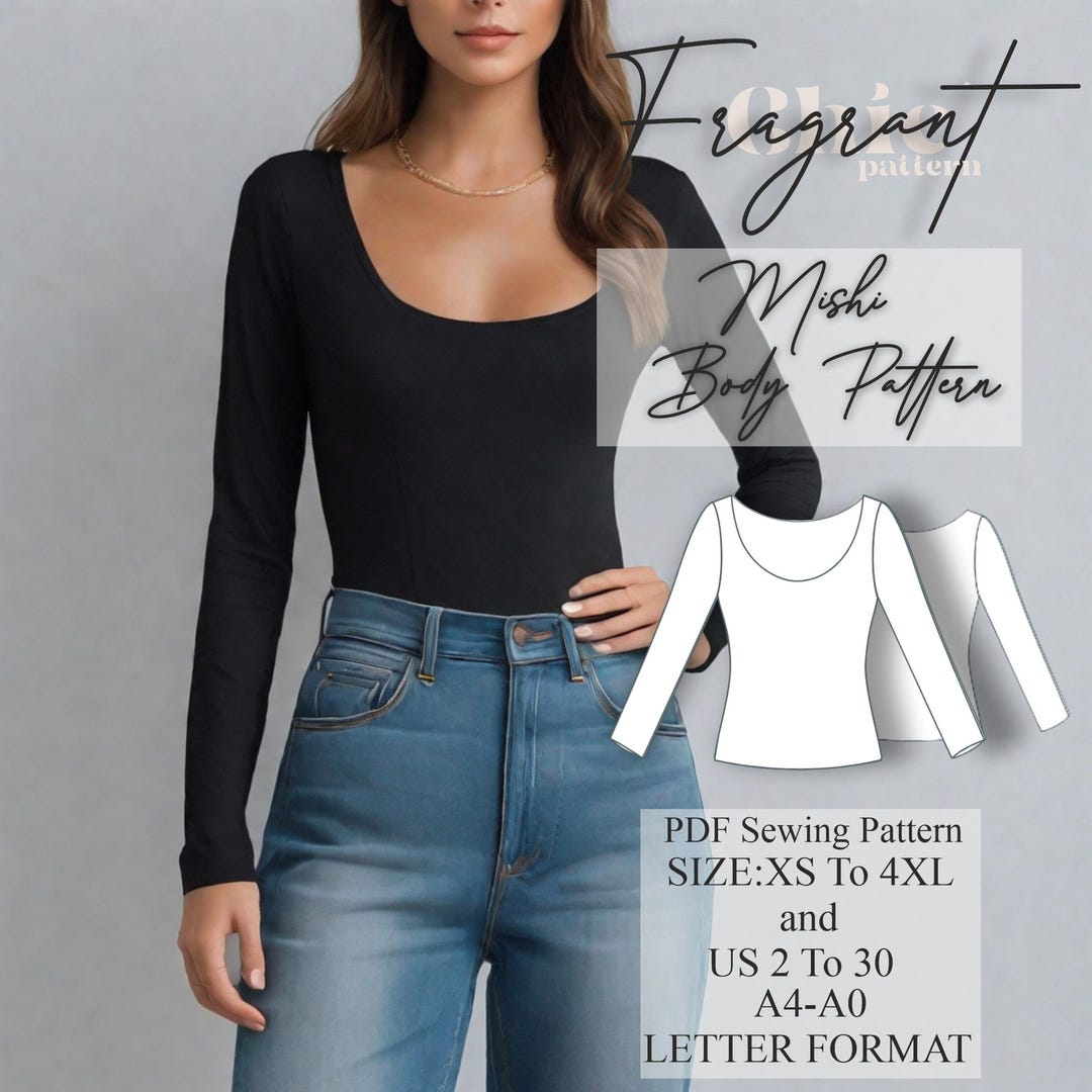 Tank Top Body Sewing Pattern, Long Sleeve Body Sewing Pattern, Easy ...