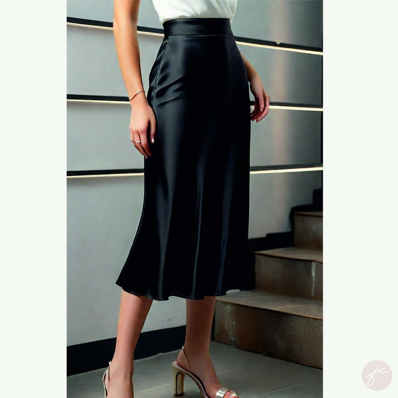 Pure Midi Skirt Pattern| Satin Skirt Sewing Pattern | Silk Skirt Sewing ...