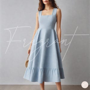 Midi Dress Sewing Pattern,ruffle Dress Pattern,square Neck Dress ...
