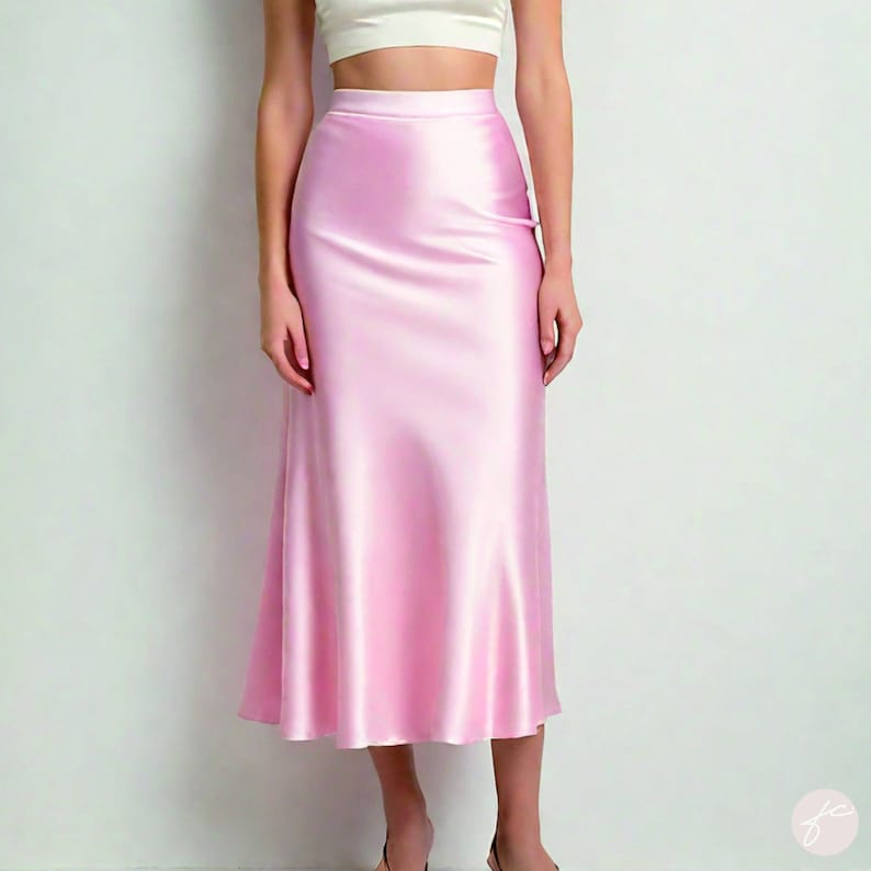 Pure Midi Skirt Pattern| Satin Skirt Sewing Pattern | Silk Skirt Sewing ...