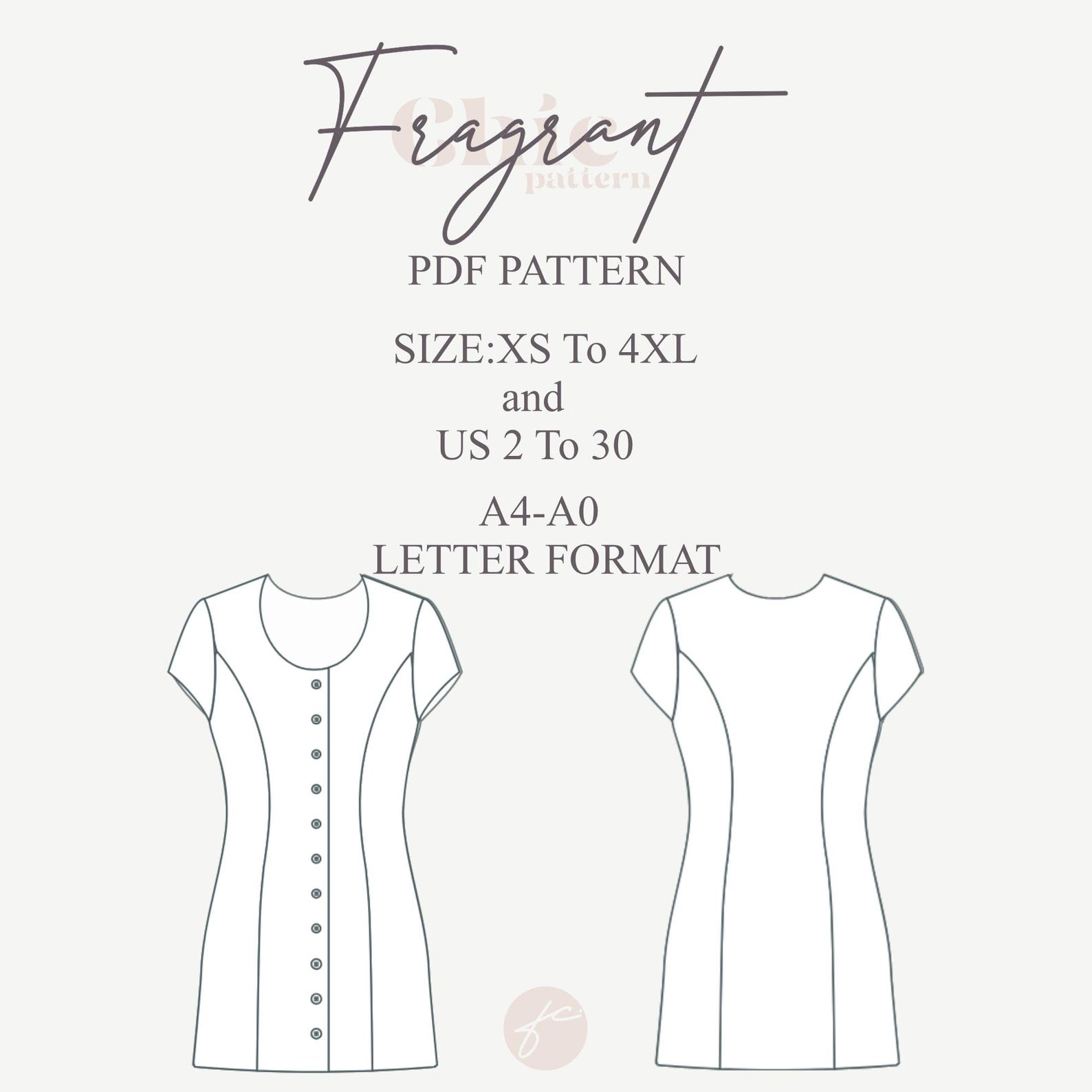 Button Down Dress Sewing Pattern, Mini Dress Sewing Pattern , Button ...