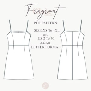 Strap Dress Sewing Pattern | Mini Dress Pattern | Women Dress Sewing ...