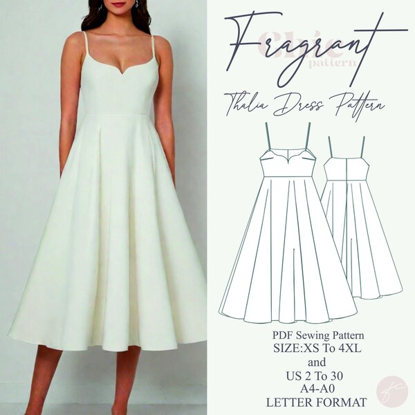 Midi Dress Pattern - Etsy UK