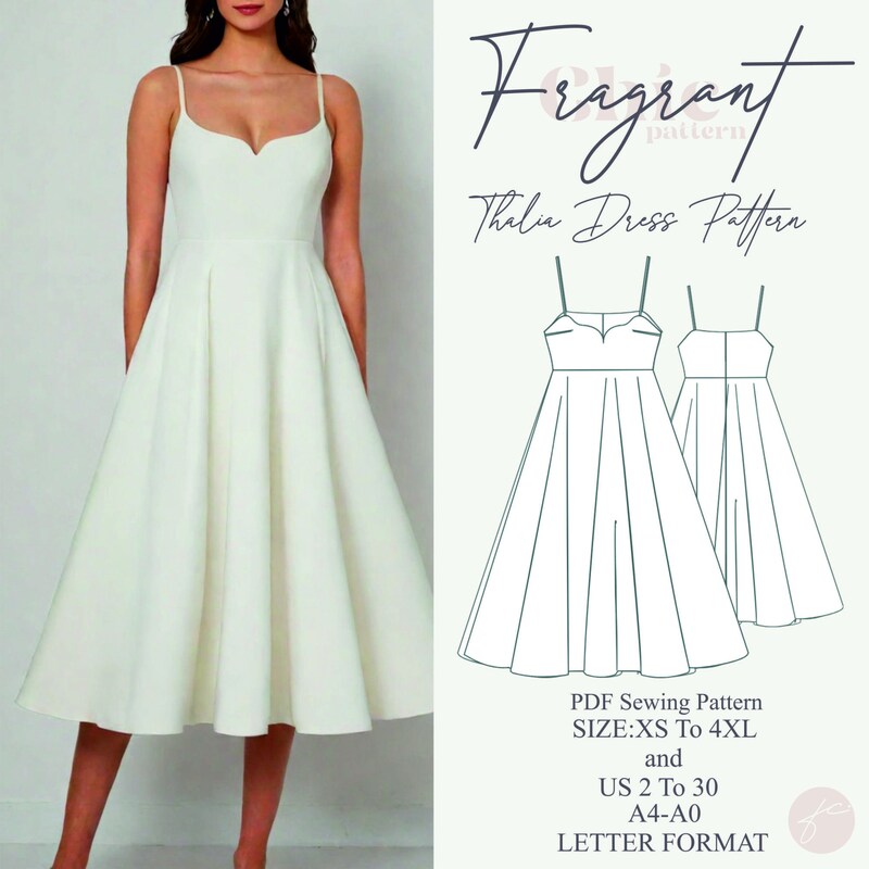 Midi Dress Pattern - Etsy UK