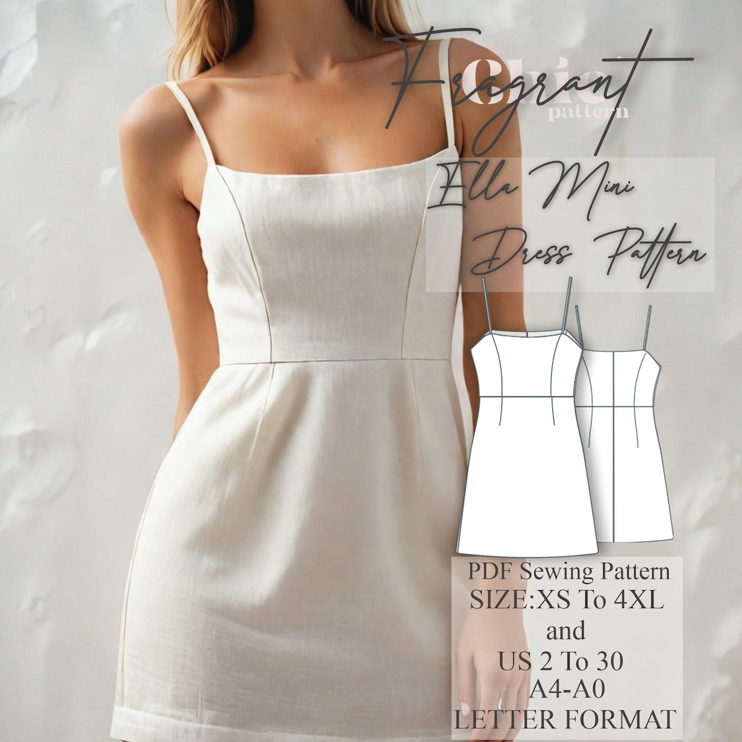 Strap Dress Sewing Pattern | Mini Dress Pattern | Women Dress Sewing ...