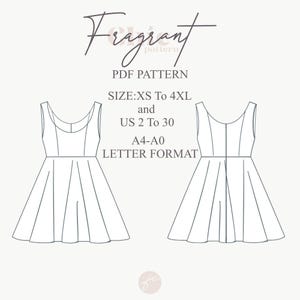 Dress Sewing Pattern | Mini Dress Pattern | Scoop Neck Dress Pattern ...