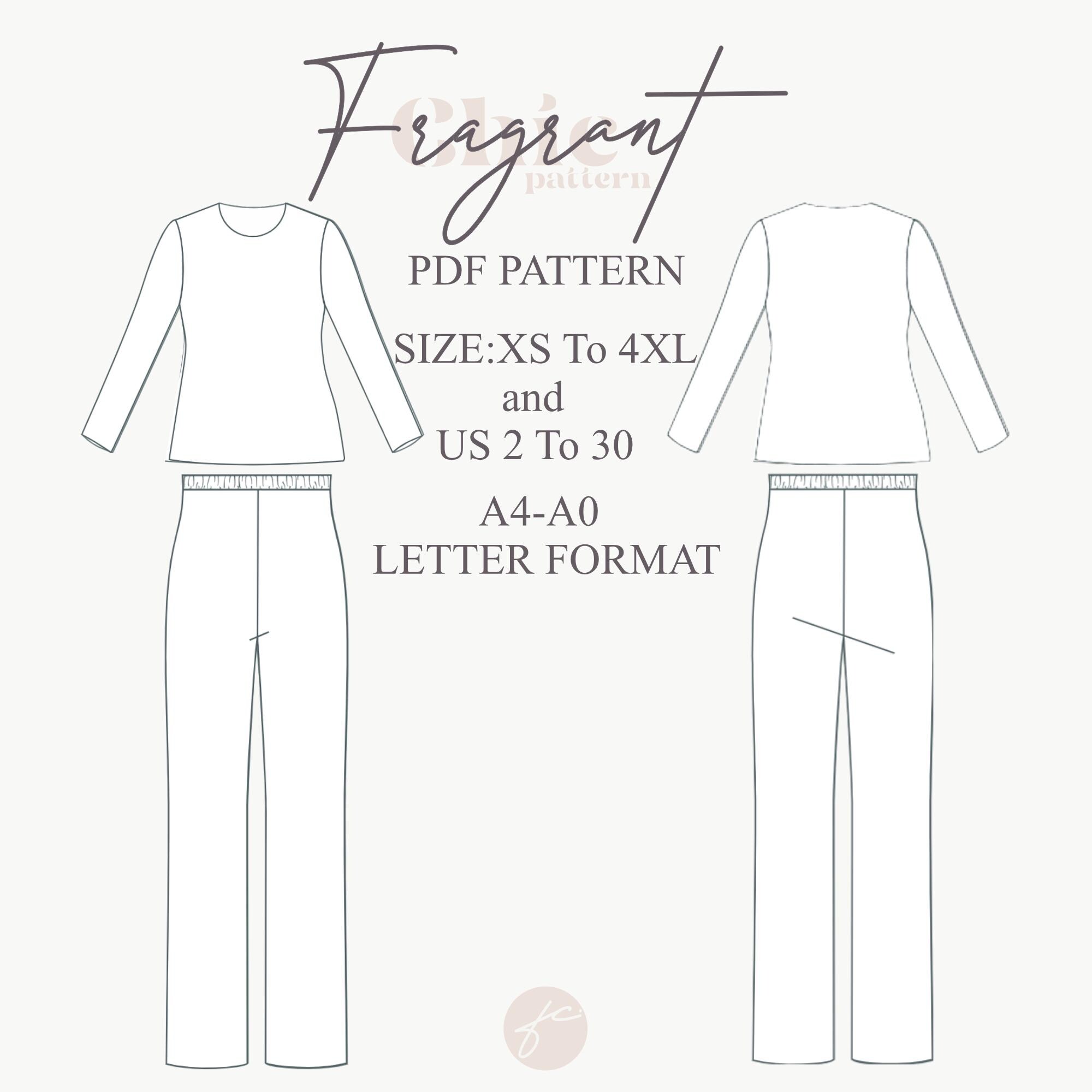 Patron de couture d'ensemble pyjama, patron de pyjama, patron de pyjama ...