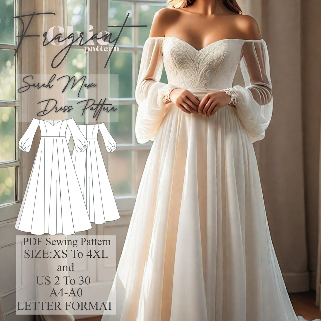 Bishop Sleeve off Shoulder Dress Pattern,ball Gown Dress,prom Dress ...