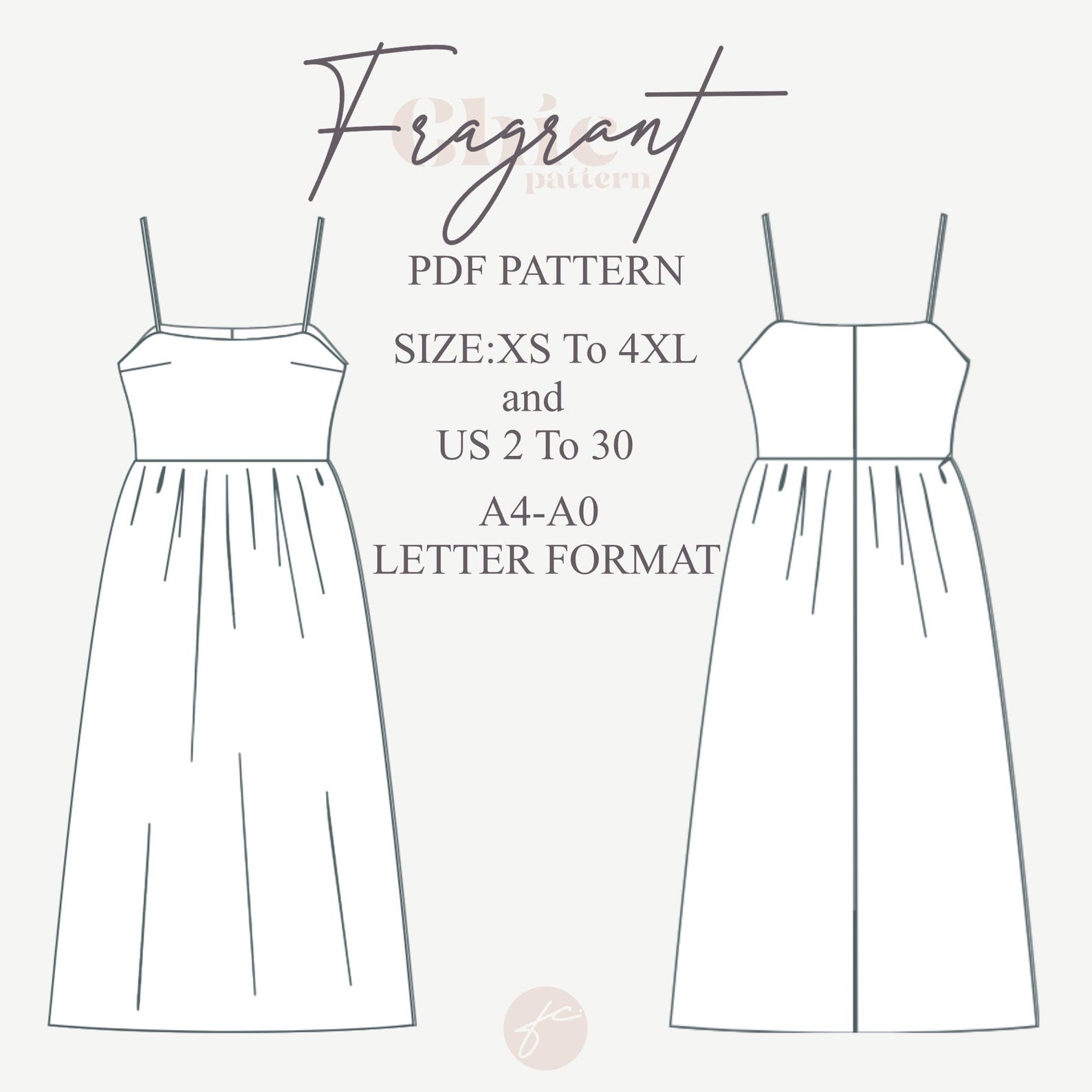 Strap Dress Sewing Pattern, Midi Dress Pattern, Women Dress Sewing ...
