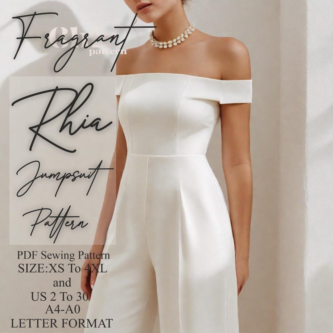 Jumsuit Sewing Pattern , off Shoulder Jumpsuit Pattern , Sewing ...