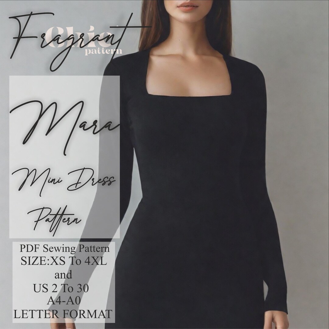 Bodycon Dress Sewing Pattern | Mini Dress Sewing Pattern | Women Dress ...