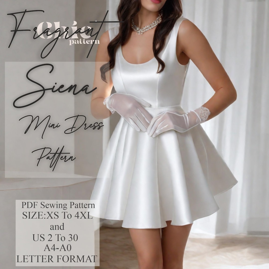 Dress Sewing Pattern | Mini Dress Pattern | Scoop Neck Dress Pattern ...